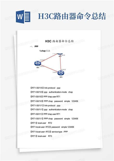 h3c路由器命令总结word模板下载 编号lkbkaeen 熊猫办公