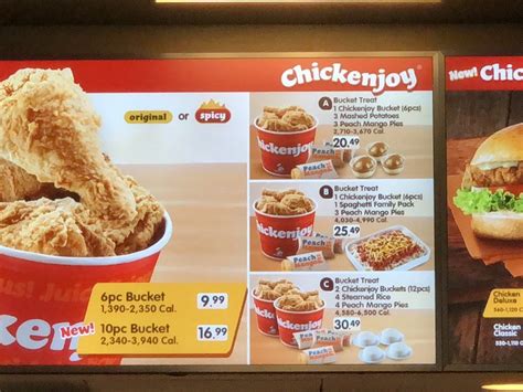 Chicken Jollibee Price List Philippines The Jollibee Canada Menu Is