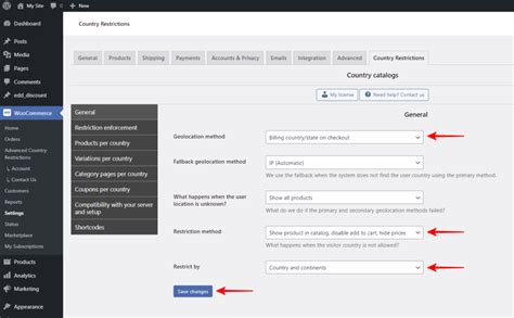 Woocommerce Restrict Products By Shipping Or Billing Country