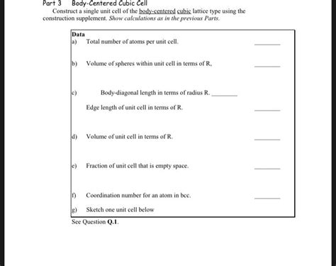 Solved Lab Crystal Structures Report Sheet Date Name Chegg