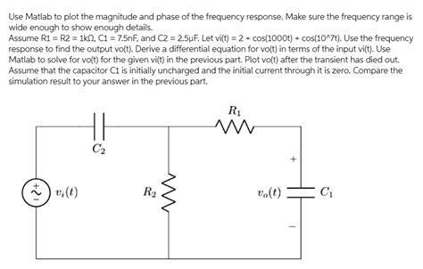 solved use matlab to plot the magnitude and phase of the frequency