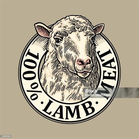 양 머리입니다 100 양고기 고기 글자입니다 빈티지 벡터 조각 그림 목판화에 대한 스톡 벡터 아트 및 기타 이미지 목판화 일러스트레이션 농장 Istock