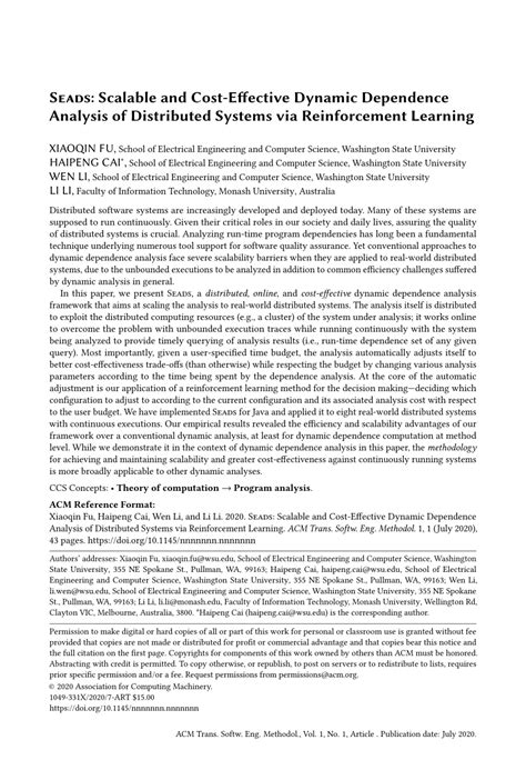 Pdf Seads Scalable And Cost Effective Analysis Of Distributed