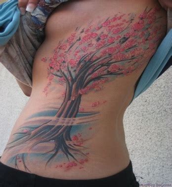 Girls Tattoo Sample Tree Flower Tattoo On A Sexy Place