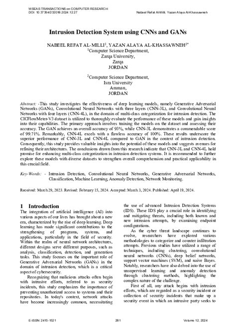 Pdf Intrusion Detection System Using Cnns And Gans