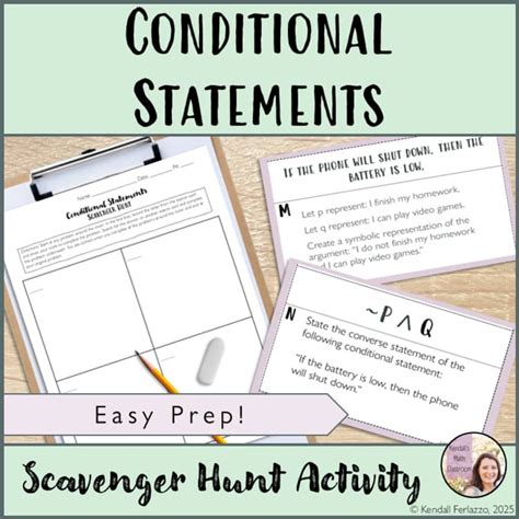 Conditional Statements Converse Inverse And Contrapositive Scavenger Hunt Ws