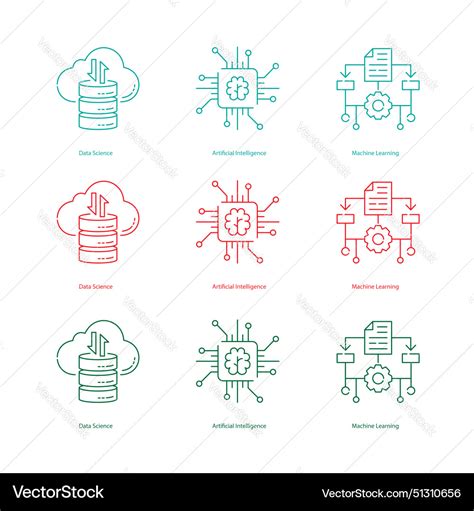 Artificial Intelligence Ai Machine Learning Ml Vector Image