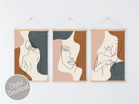 Abstract Body Line Art Print Nude Woman Body Single Line Drawing Line Art Nude Set Minimalist