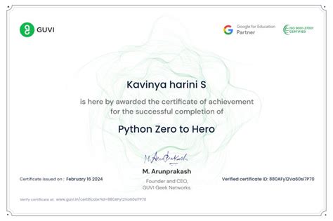 certifications guvi continuouslearning skillbuilding kavinya harini s