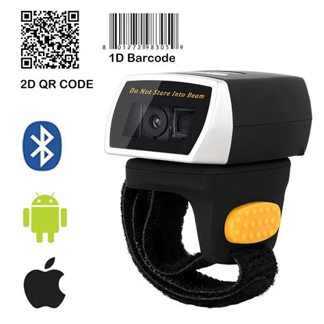 Finger Ring 1D 2D Small Barcode Scanner Android And IOS Bluetooth 1D Barcode Scan For