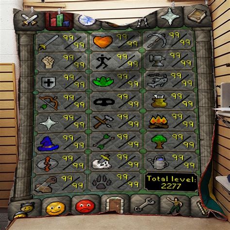 Osrs Old School Runescape Skills Quilt Blankett For Osrs Etsy