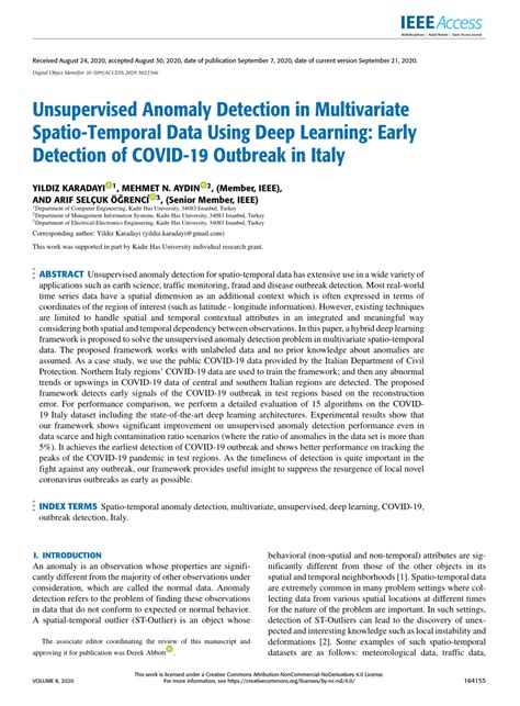 Pdf Unsupervised Anomaly Detection In Multivariate Spatio Temporal Data Using Deep Learning