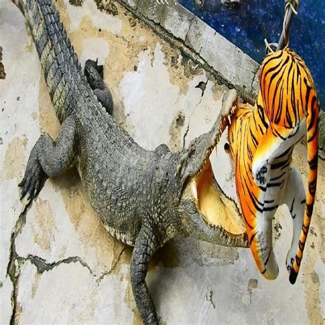 Oh Wow Amazing Fake Tiger Vs Prank Crocodile Brake Tiger Funny Wild