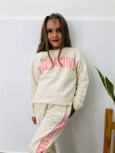 Nuevo Colorido Conjunto Frisado De Nena Keep Active Buzo Pantalon
