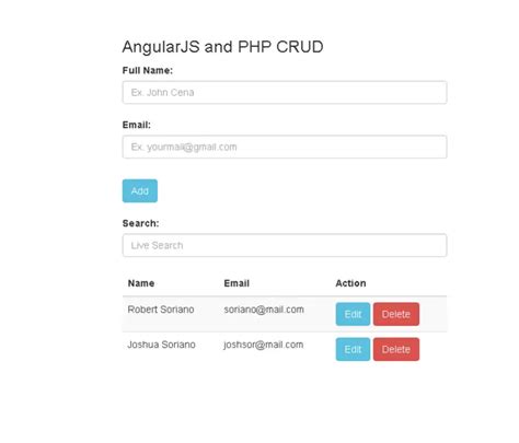 Live Add Edit Delete And Search Using Php And Angularjs Sourcecodester