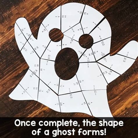 Halloween Math Ghost Puzzle For Simplifying Fractions And Equivalent