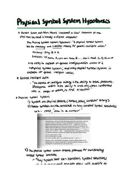 Physical Symbol System Hypothesis Physical Ssyymmbbollssyyssttemmttllyyppootthnessi Herbert
