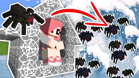 ЦУНАМИ ИЗ ПАУКОВ ПРОТИВ ДОМА ИЗ ПАУТИНЫ В МАЙНКРАФТ Youtube