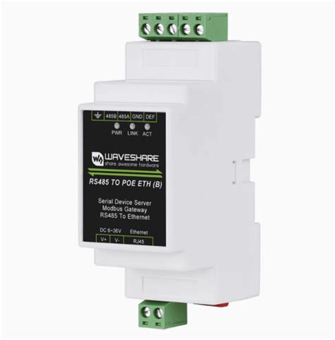 Industrial Modbus Rs485 Serial Server Rs485 To Rj45 Ethernet Tcpip To Serial Rail Mount