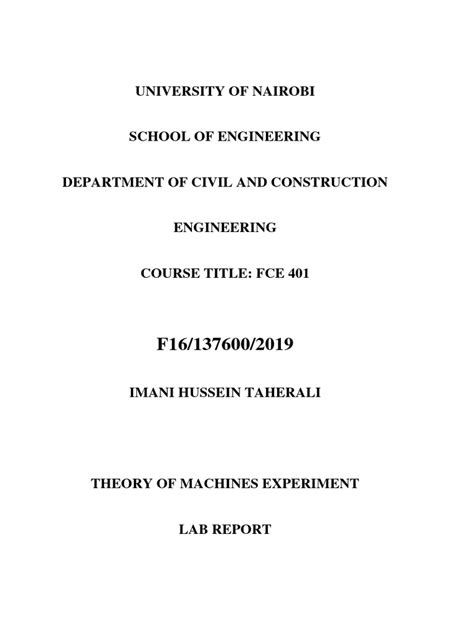 Free Vibration Of A Single Degree Of Freedom System Pdf Damping Torque
