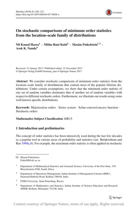 On Stochastic Comparisons Of Minimum Order Statistics From The Location