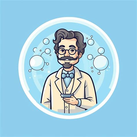 Premium Photo Biomedical Researchers Icon Simple Line Art Vector