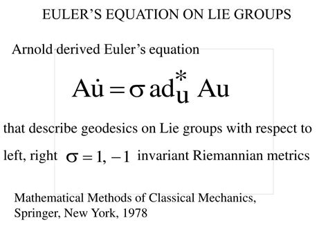 Ppt The Inverse Problem For Eulers Equation On Lie Groups Powerpoint