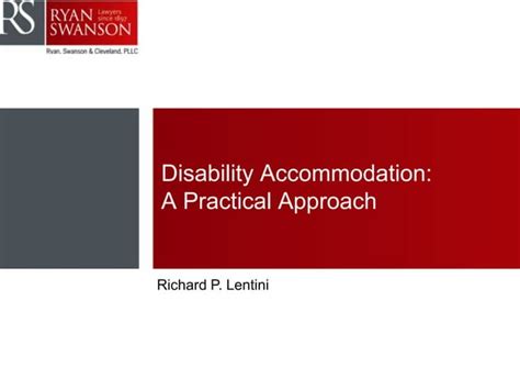 Disability Accomodation A Practical Approach 2012 PPT