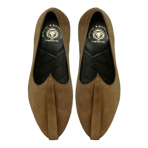 Camel Jalsa Jutti In Suede Leather