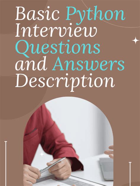 Basic Python Interview Questions And Answers Description Picklai