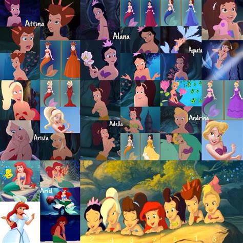 Ariel And Her Sisters Disney Princess Artwork Disney Characters