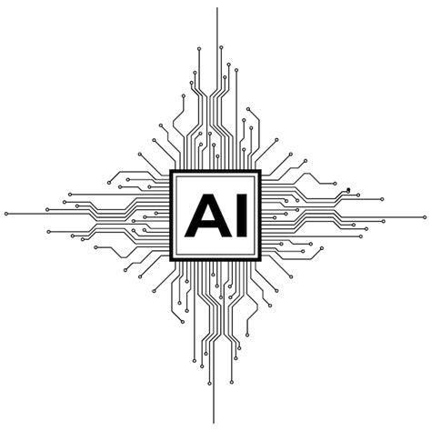 인공지능 회로판 프로세서 프리미엄 벡터