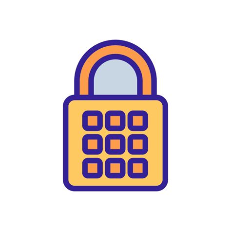 Password Lock Icon Vector Outline Illustration 9764076 Vector Art At
