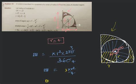 Problem 14 A Circle Is Inscribed In A Quadrant Of A Circle Of Radius 8