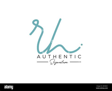 Rh Signature Logo Template Vector Stock Vector Image And Art Alamy