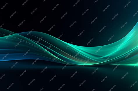 Premium Photo Dark Green Wave Lines In Silhouette With Blue Background Generative Ai