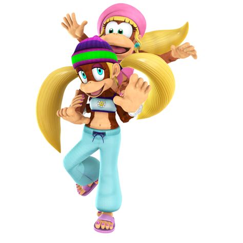 Tiny Kong And Dixie Kong Render By Nibroc Rock On Deviantart