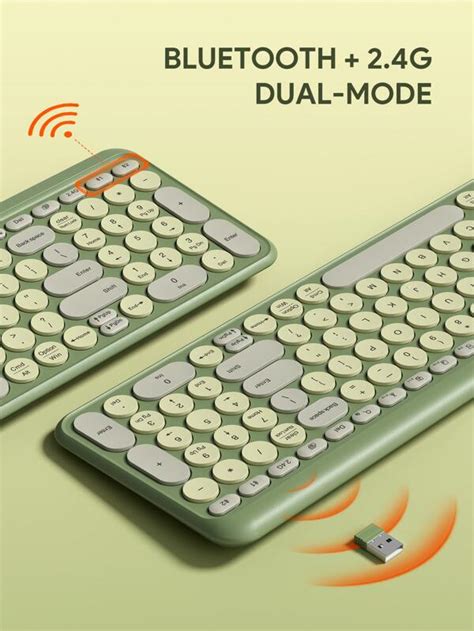 JMMO 2 4GHz USB Wireless Keyboard With Dual Mode Round Keys Keyboard Support Devices For Windows