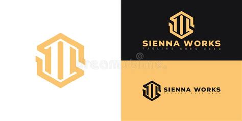 Modern Hexagon Initial Vector Letter Sw Or Ws Logo In Gold Color Isolated On Multiple Background
