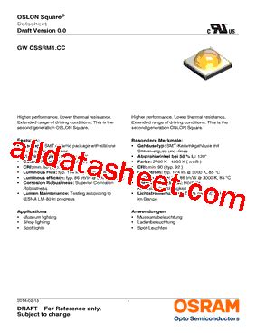GW CSSRM1 CC Datasheet PDF OSRAM GmbH
