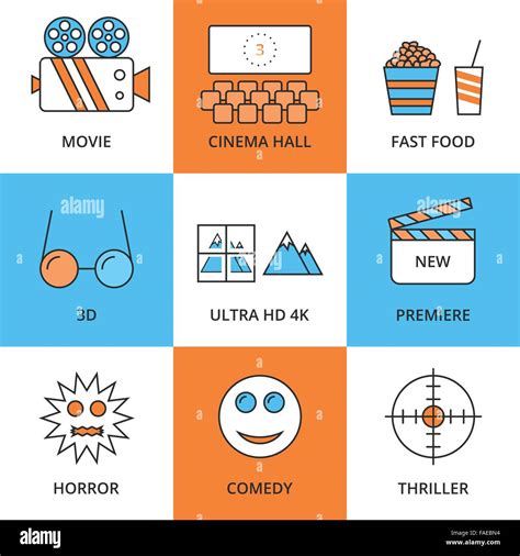 Stock Vector Linear Icon Movie Stock Vector Image Art Alamy