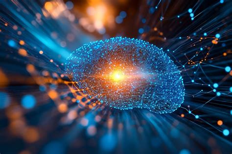 3d渲染ai数字艺术 3d渲染蓝色大脑活跃思维光芒神经元连接信息传递插画 Ai图片免费下载 Png格式 4032像素 编号71949757 千图网