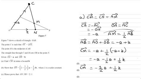 Vectors Exam Questions A Level Maths Edexcel Pure Year 1 Q8 Level 3 Youtube