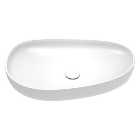 Pebble Large Above Counter Basin Matte White Tilermade P L