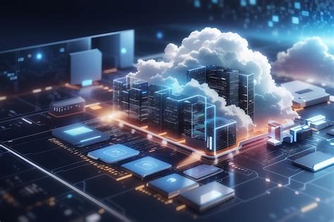 Premium Ai Image Cloud Computing Technology And Online Data Storage For Business Network Concept