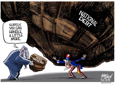 Political Cartoon U S Uncle Sam National Debt Gop Government Spending