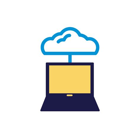 Cloud Computing With Laptop Lineal Color Style Vector Art At Vecteezy