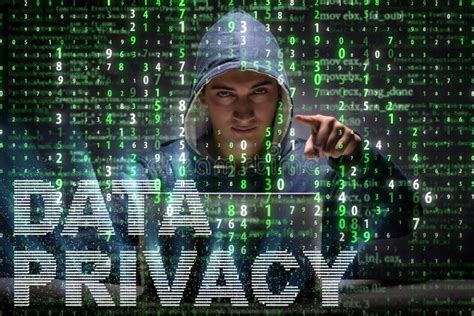 The Data Privacy Concept With Hacker Stealing Personal Information