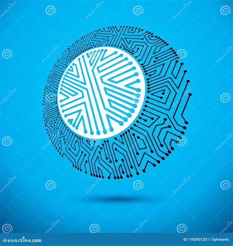Vector Abstract Technology Illustration With Circular Circuit Bo Stock Vector Illustration Of