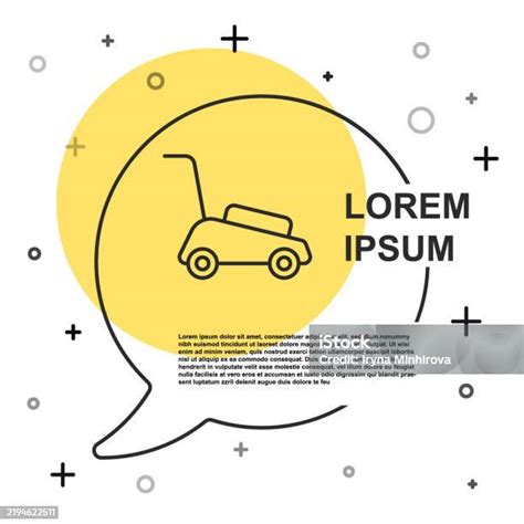 검은 선 잔디 깎는 기계 아이콘은 흰색 배경에 고립되어 있습니다 잔디 깎는 기계 잔디 깎기 무작위 동적 모양 벡터 검은색에 대한